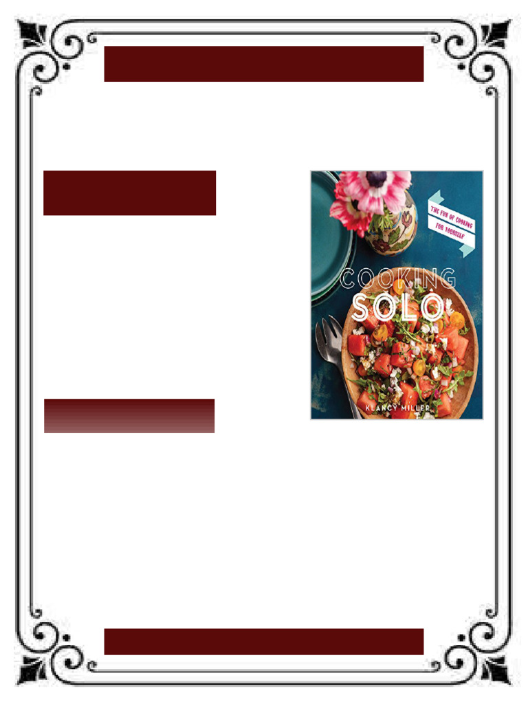 Cooking Solo The Joy of Cooking for Yourself 1st Edition Klancy Miller ...