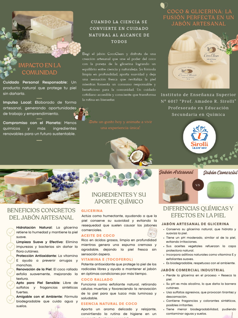 FOLLETO JABON COCOCLEAN | PDF | Glicerol | Piel