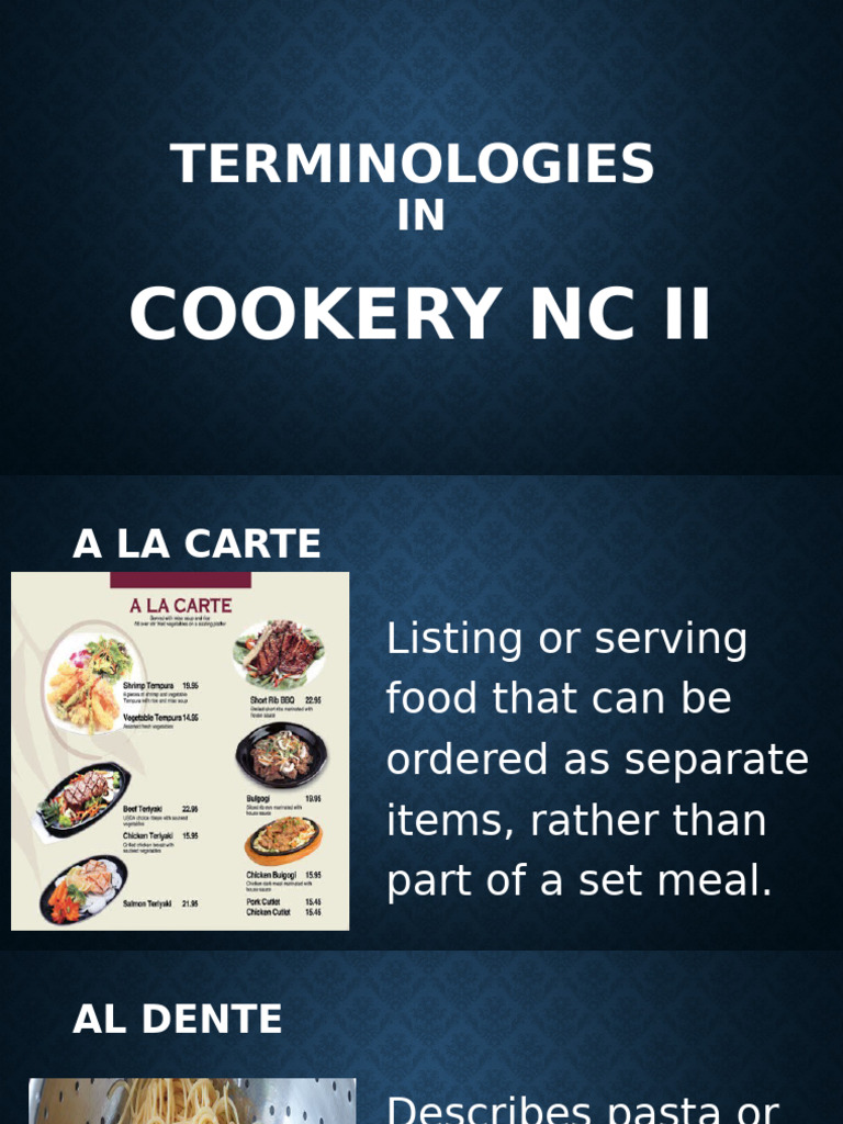 Topic 2 Cookery Terminology | PDF | Grilling | Soup
