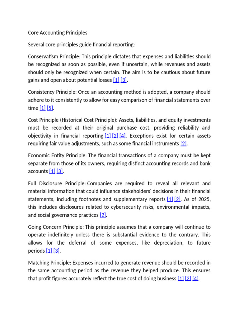 Core Accounting Principles Explained | PDF | Payroll | Debits And Credits