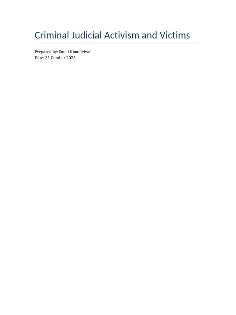 Criminal Judicial Activism and Victims Project | PDF | Judiciaries ...