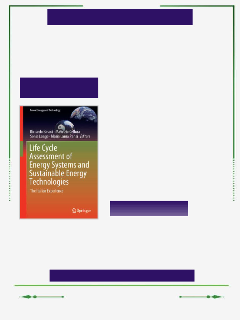 Life Cycle Assessment of Energy Systems and Sustainable Energy ...