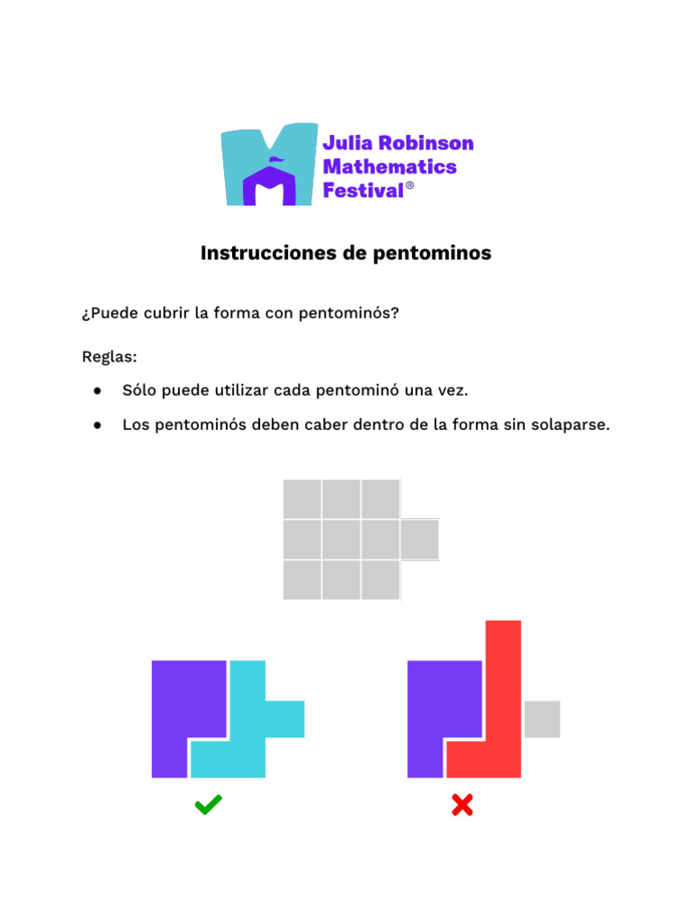 Pentominoes Instructions and Tasks Spanish | PDF