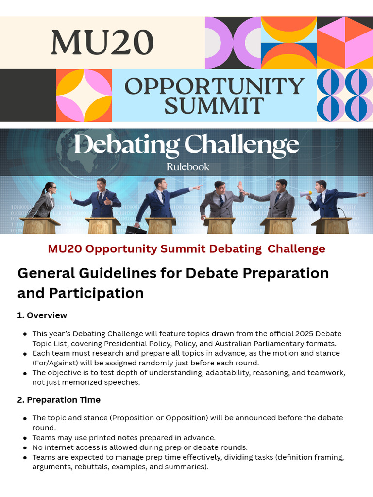 Debating Challenge Rulebook | PDF | Argument