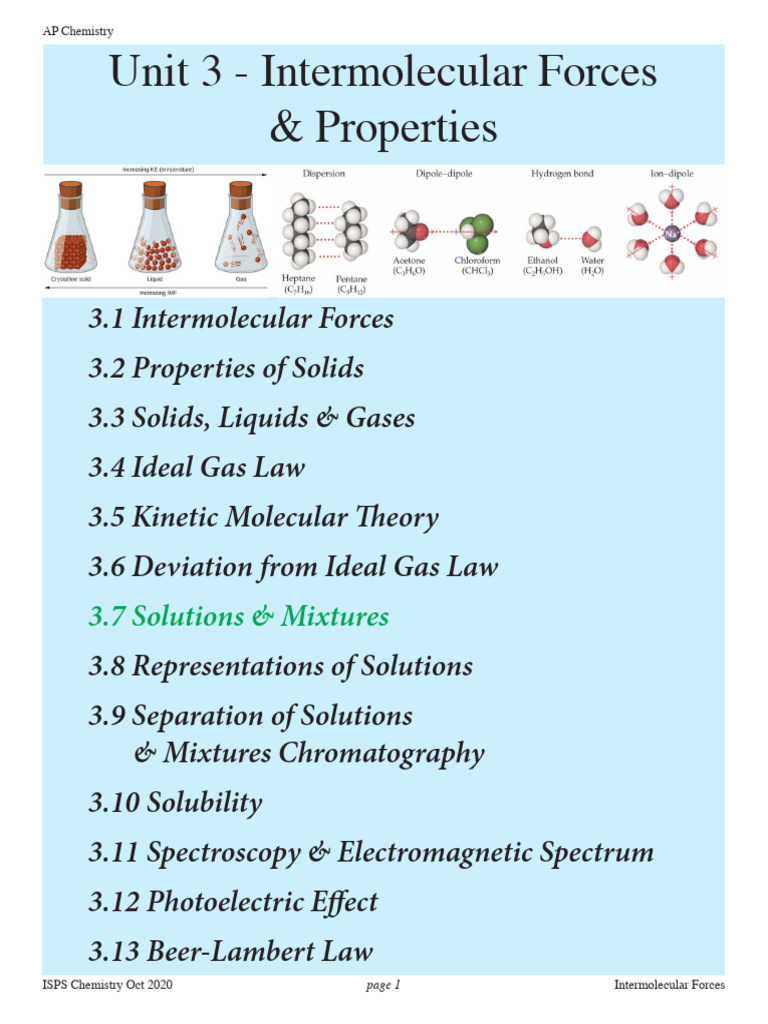 3-7 Solutions & Mixtures-Student | PDF | Mixture | Gases
