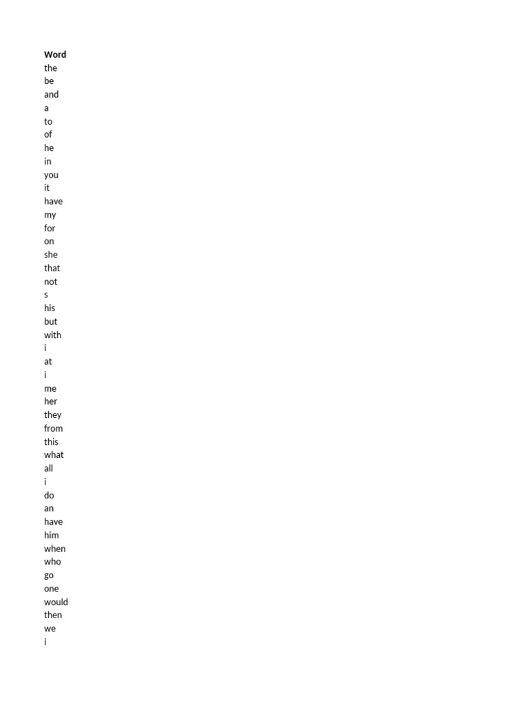 Word Frequency List (Class X) | PDF