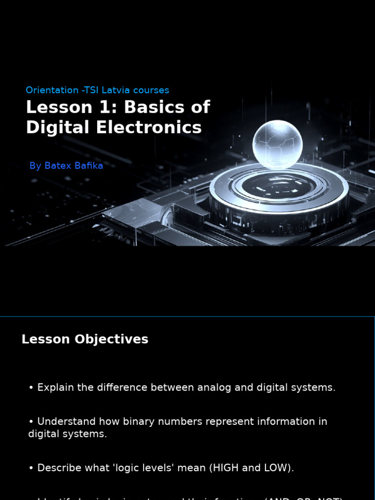 Lesson 1 Basics of Digital Electronics | PDF | Digital Electronics | Logic Gate