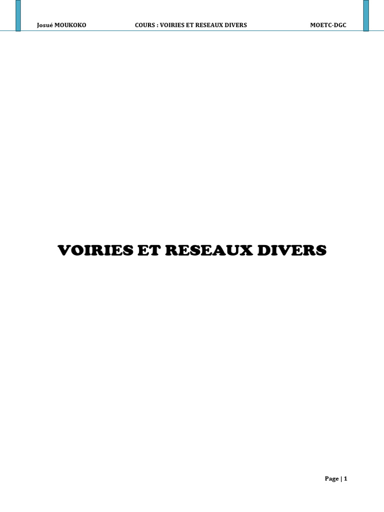 Cours sur Voiries et Réseaux Divers | PDF | Trottoir | Béton