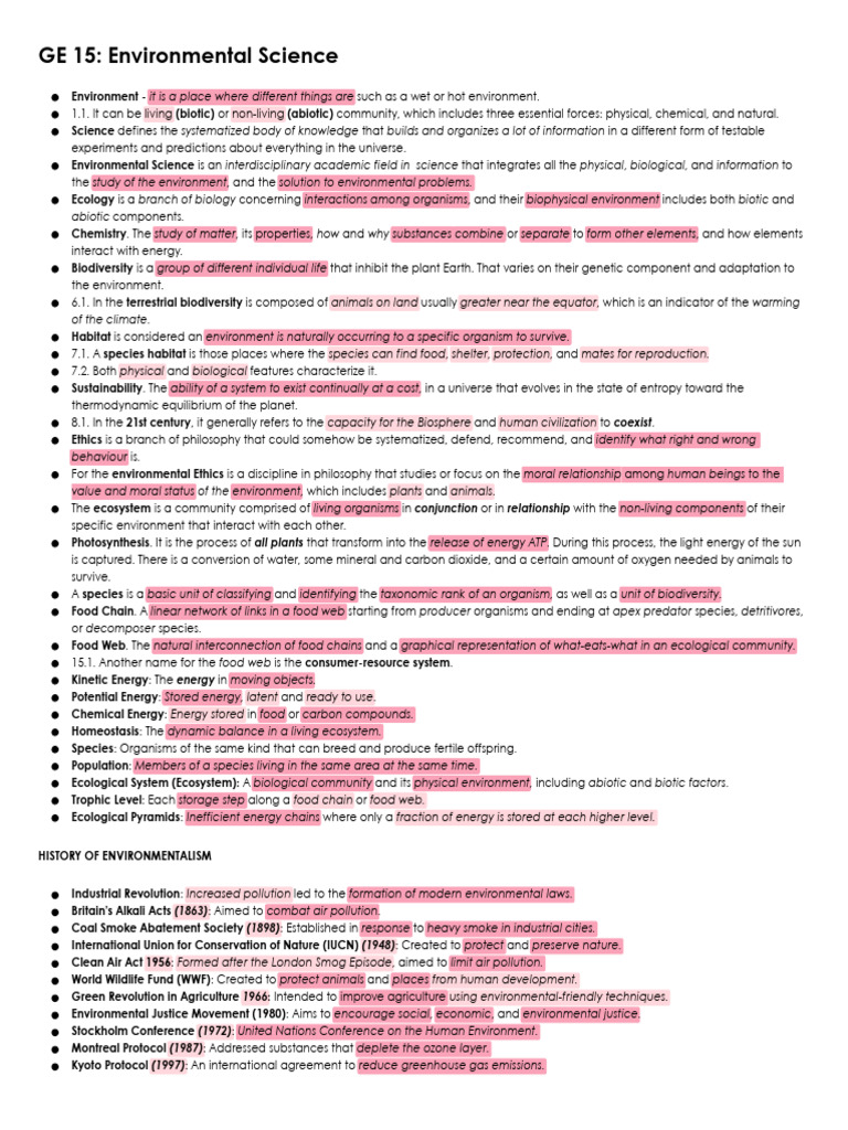 GE15 EnvironmentalScience | PDF | Forests | Food Web