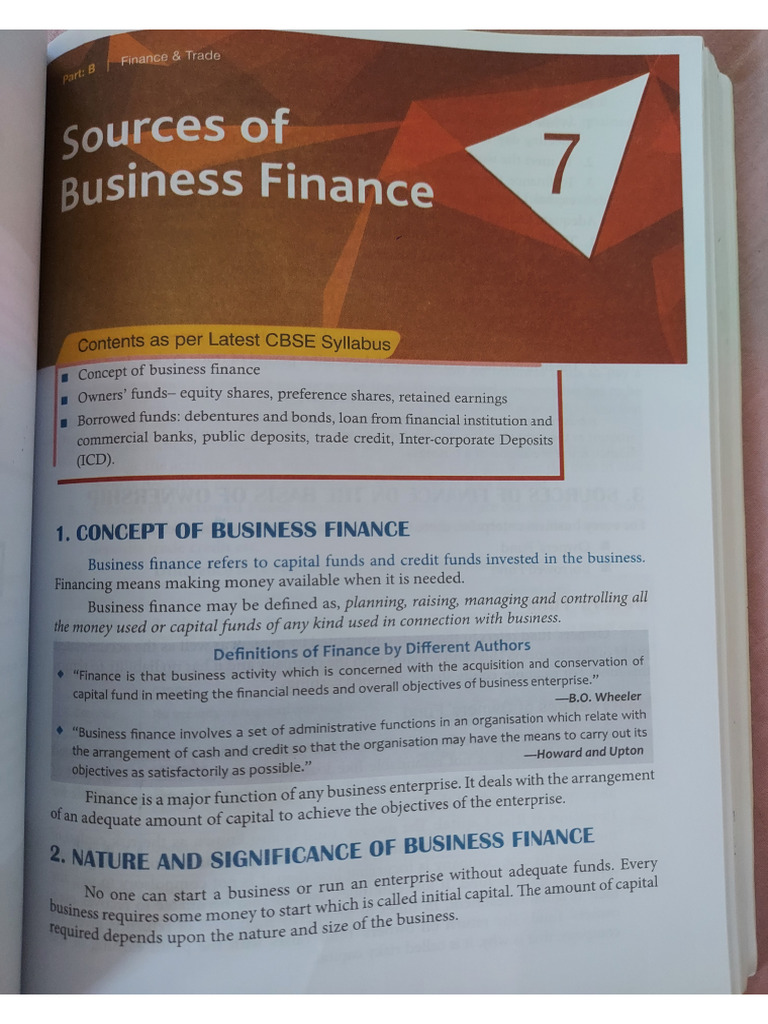 BS- Sources of Business Finance | PDF