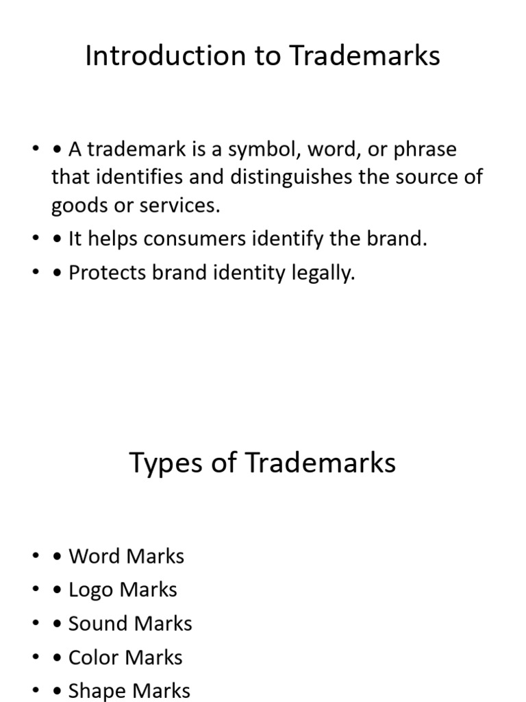Introduction To Trademarks | PDF