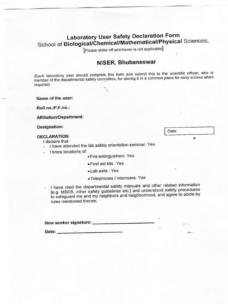 Labe Safety Declaration | PDF