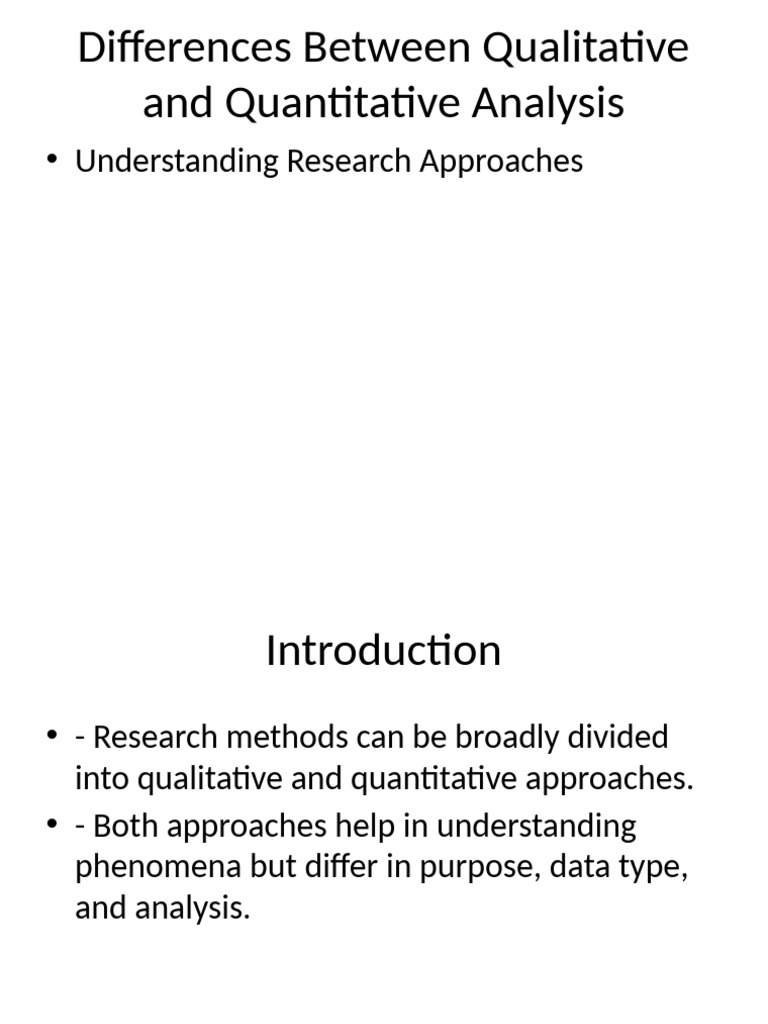 Qualitative vs Quantitative Analysis | PDF