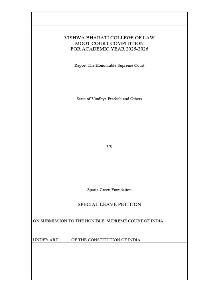 Supreme Court Moot Court Report 2025-26 | PDF | Standing (Law ...