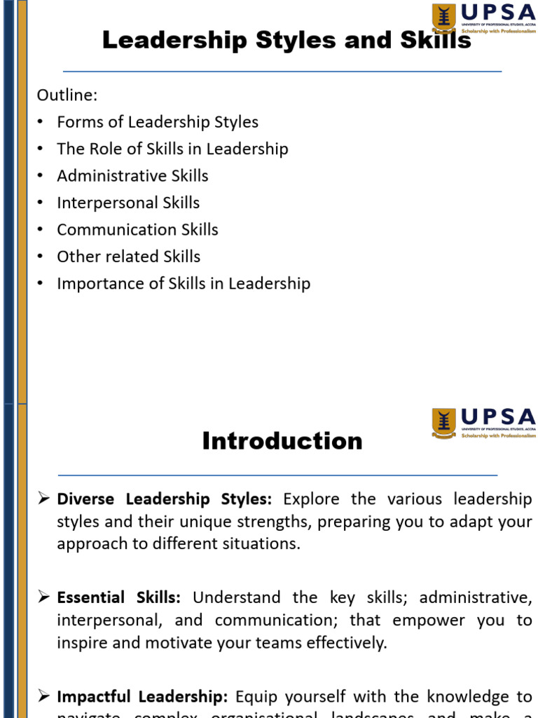 Leadership Styles and Essential Skills | PDF | Leadership ...