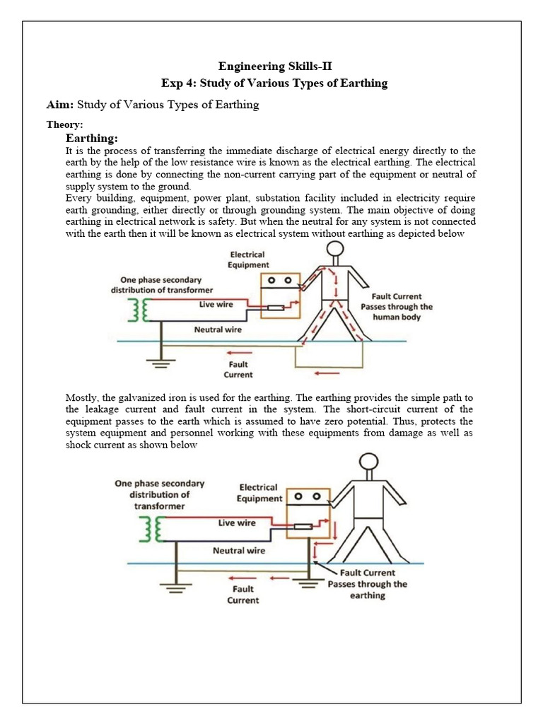 Exp 4 Electric Earthing | PDF | Soil | Electrical Resistivity And Conductivity