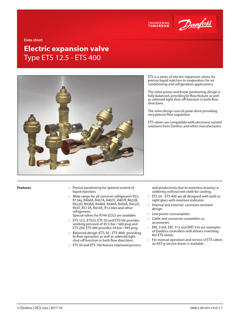 Danfoss ETS Electric Expansion Valves | PDF | Electric Motor | Vacuum Tube