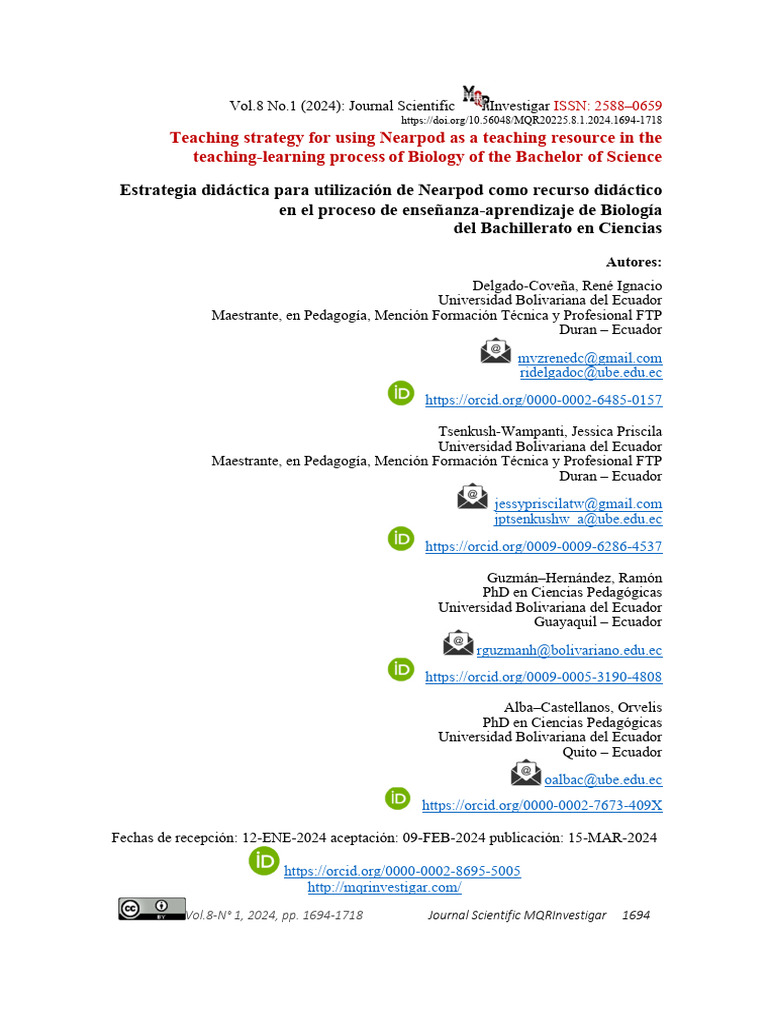 V 8 1 Art 1718 | PDF | Aprendizaje | Enseñando