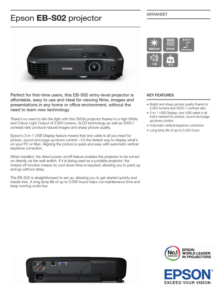 Epson Projector: Datasheet | PDF