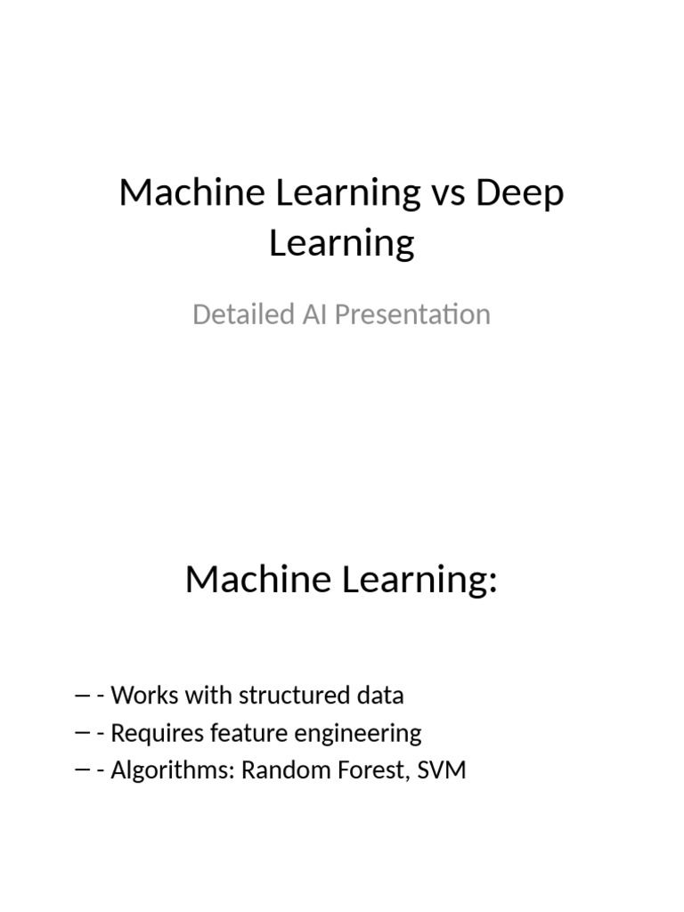 ML Vs DL | PDF