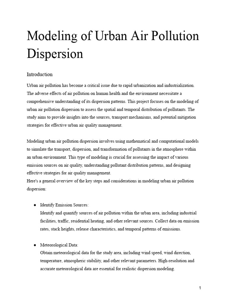 ModelingofUrbanAirPollutionDispersion | PDF | Navier–Stokes Equations ...