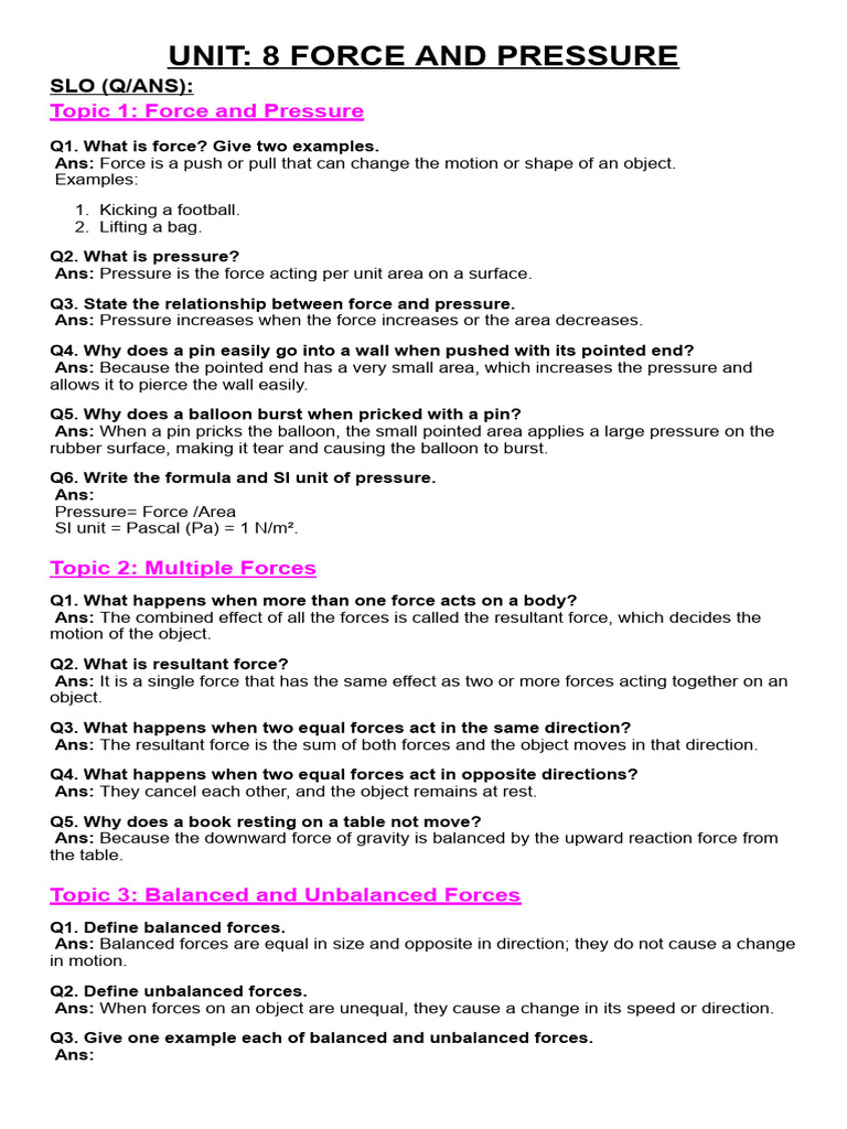 Slo Chapter 8 | PDF | Buoyancy | Pressure