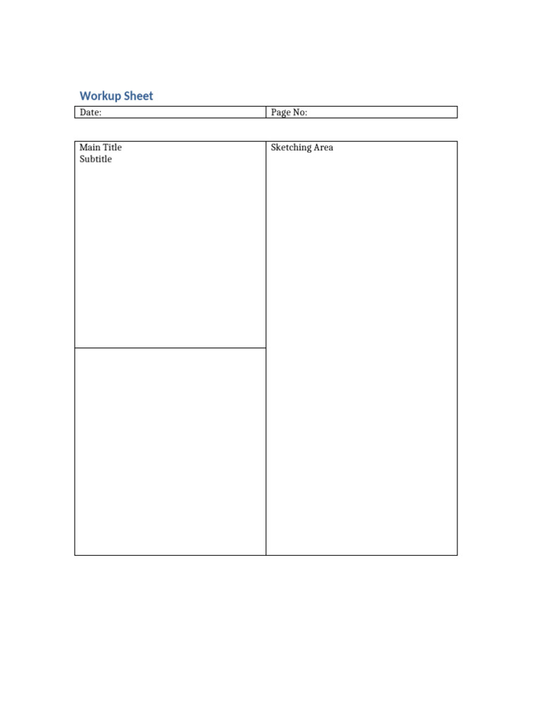 Workup Sheet ExpandedSketch | PDF