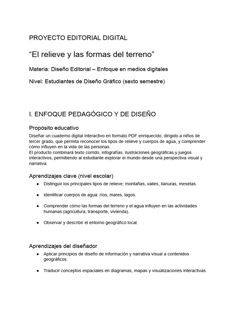 Proyecto 5 "El Relieve y Las Formas Del Terreno" | PDF | Infografia ...