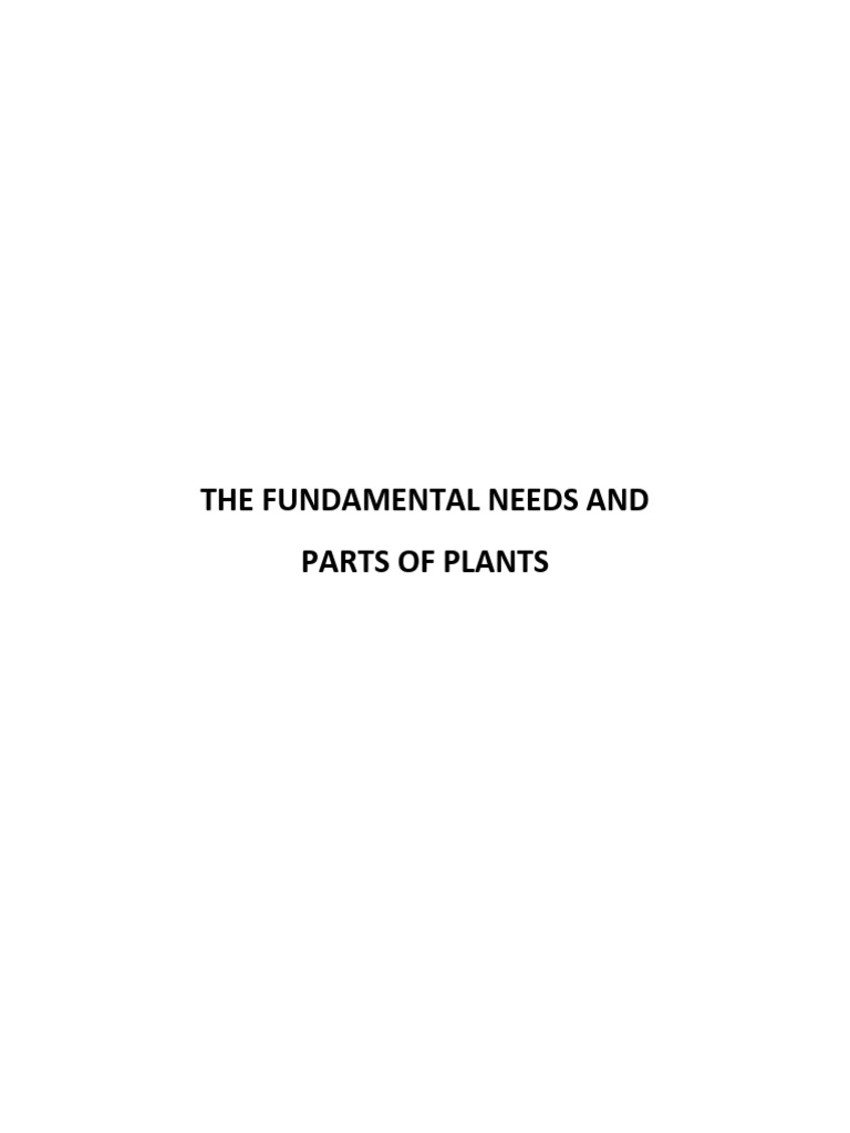 The Fundamental Needs and Parts of Plants | PDF | Plants | Trees