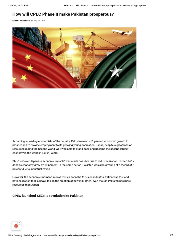 How Will CPEC Phase II Make Pakistan Prosperous - Global Village Space ...