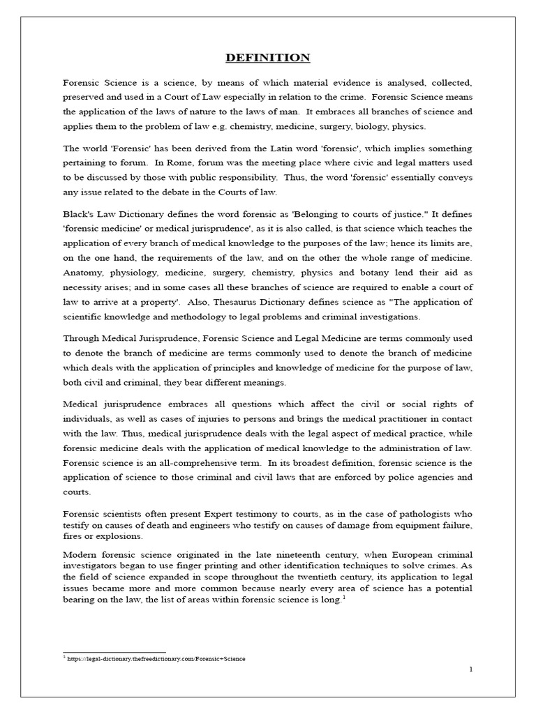 405748941-def-and-scope-of-forensics | PDF | Forensic Science | Science