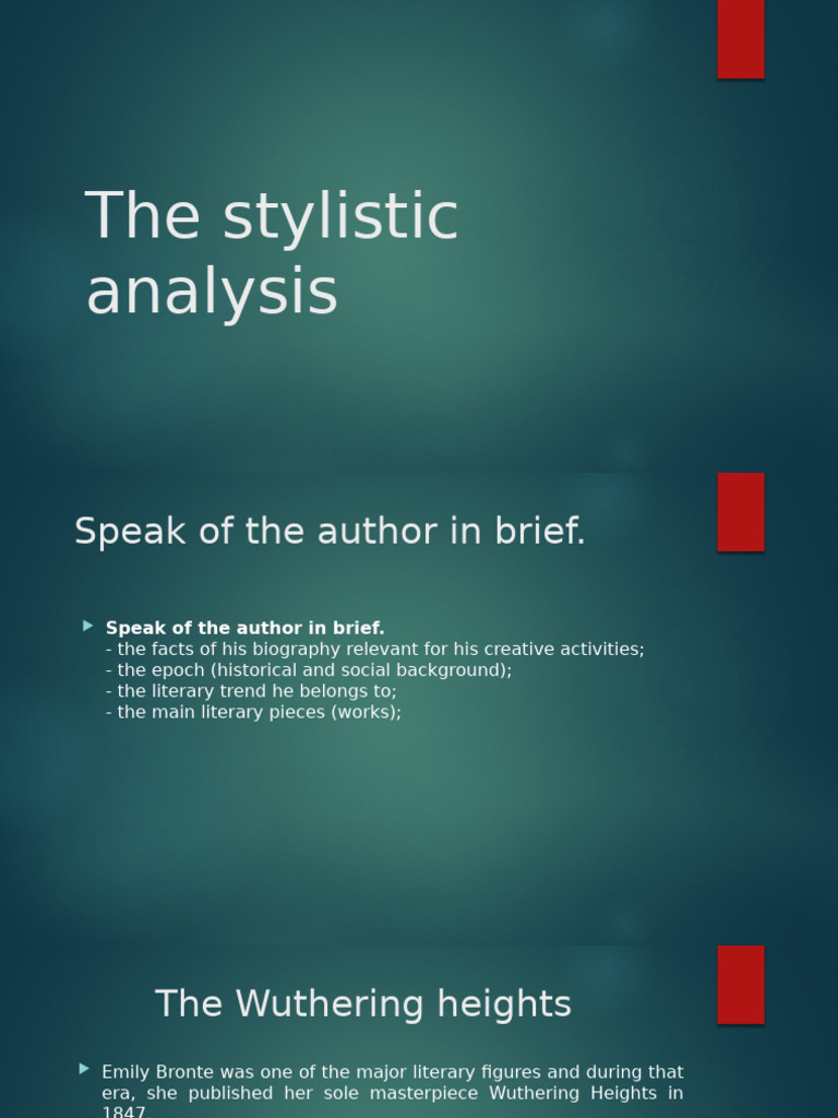 The Stylistic Analysis of Wuthering Heights | PDF | Wuthering Heights ...