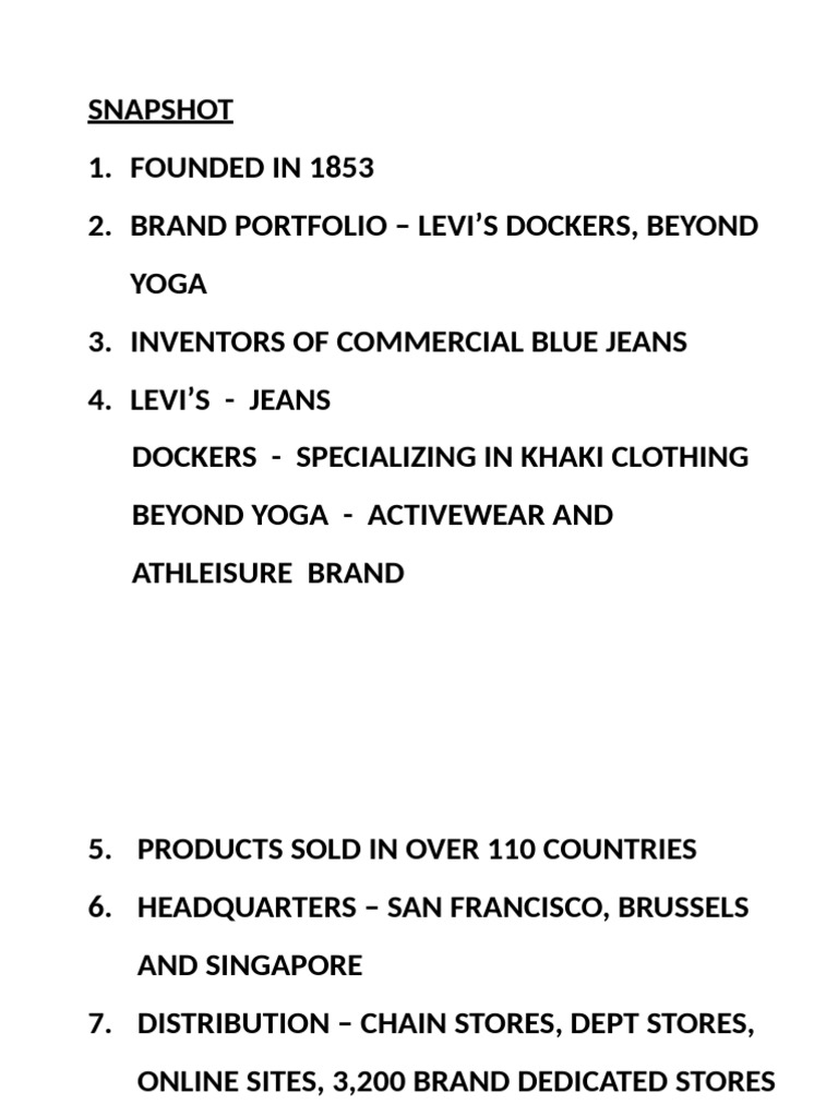 Cim Case Study Levis Strauss | PDF | Cost Of Living | Jeans