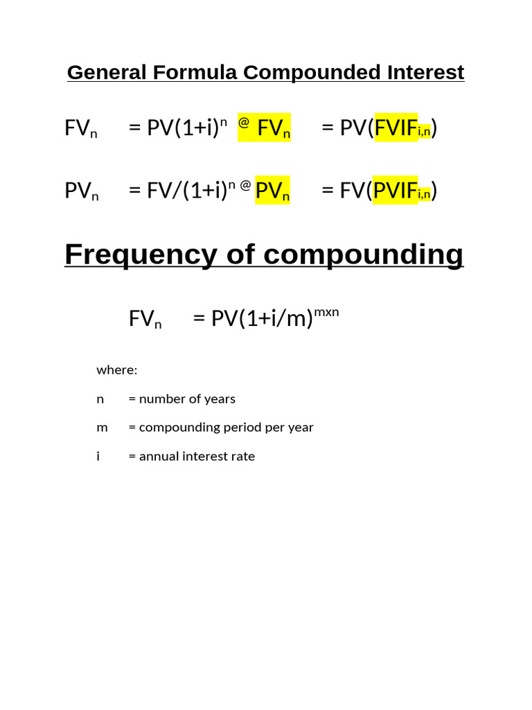Formula TVM | PDF
