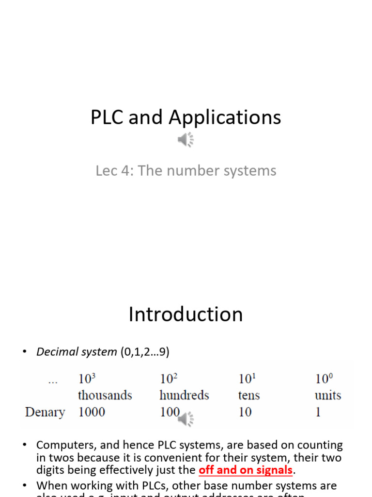 PLC Applications Lec4 | PDF | Decimal | Binary Coded Decimal