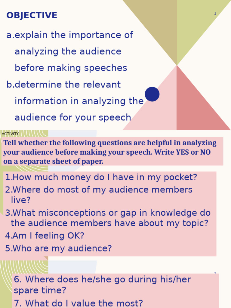 Importance of Audience Analysis in Speeches | PDF | Value (Ethics ...
