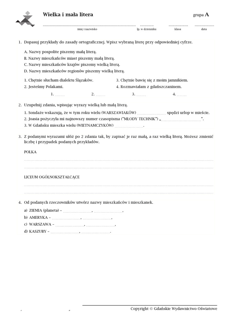 Wielka I Ma A Litera - Klasowka | PDF