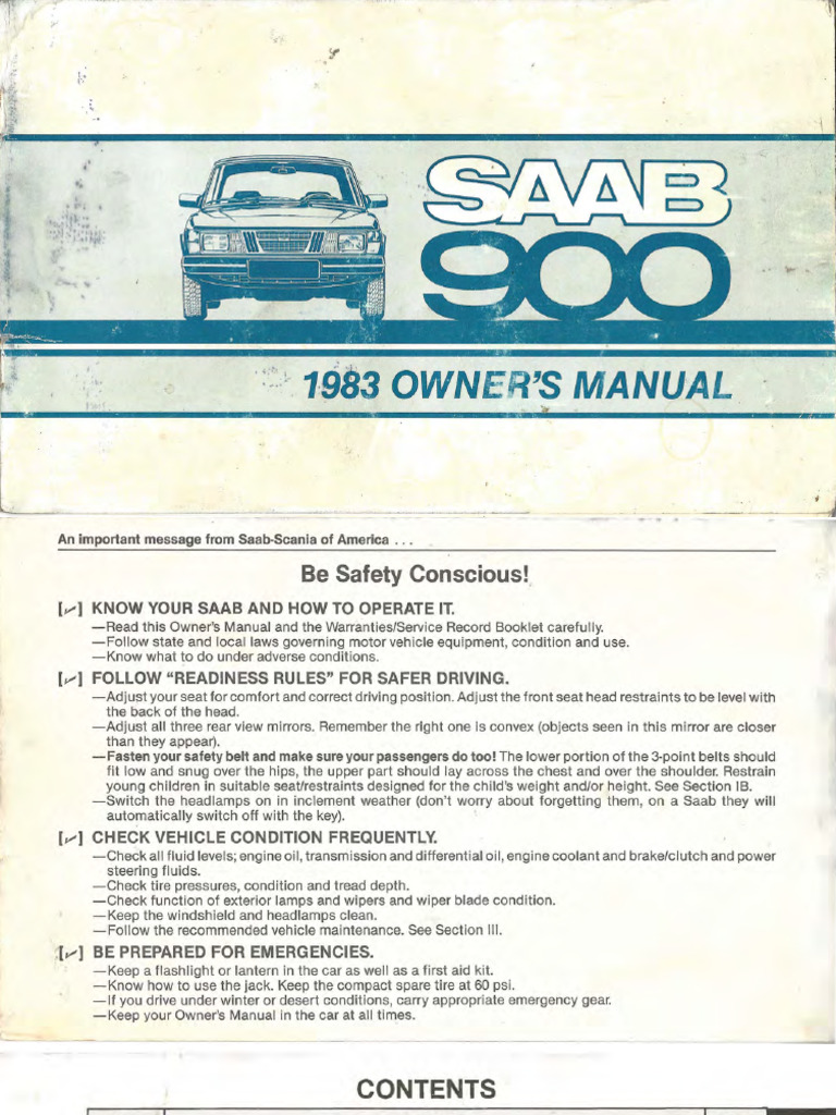 Saab Owner's Manual Overview | PDF | Seat Belt | Automotive Technologies