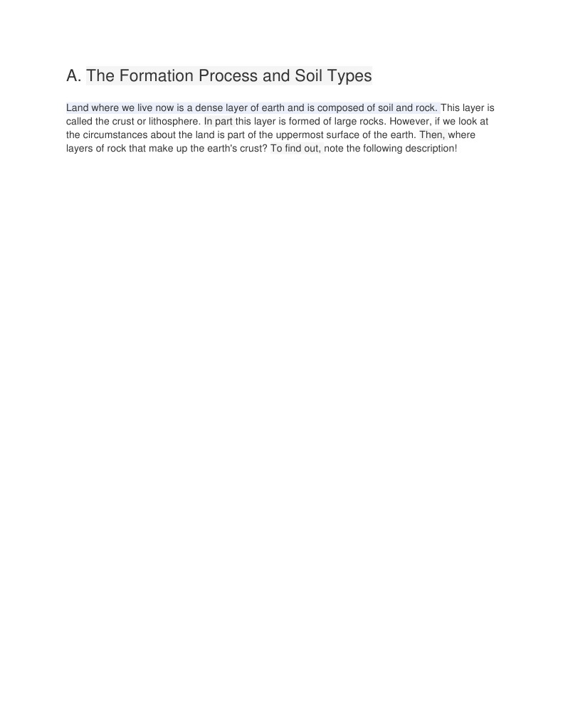 Soil Types and Earth's Crust Formation | PDF
