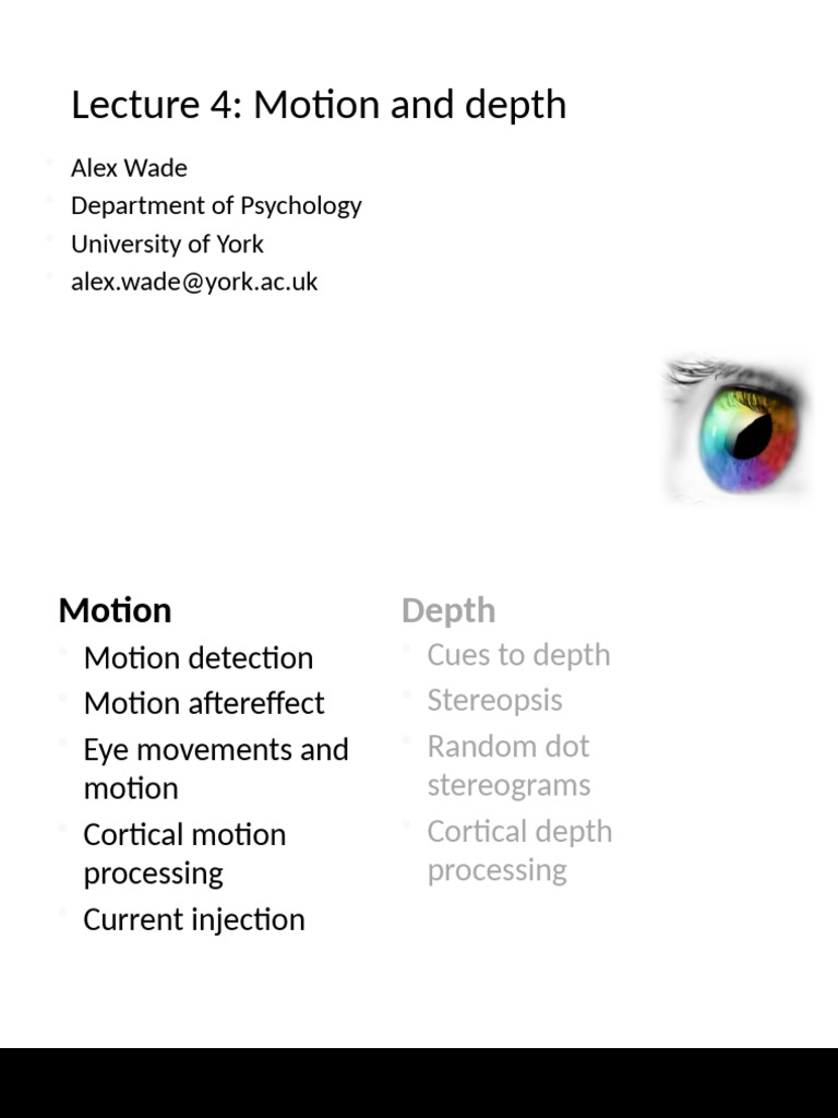 Motion and Depth Perception Insights | PDF | Stereoscopy | Visual Cortex