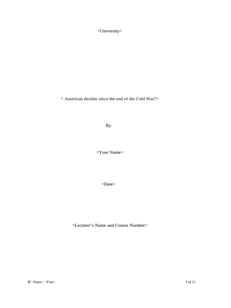 American Decline Post-Cold War Analysis | PDF | Cold War | Containment
