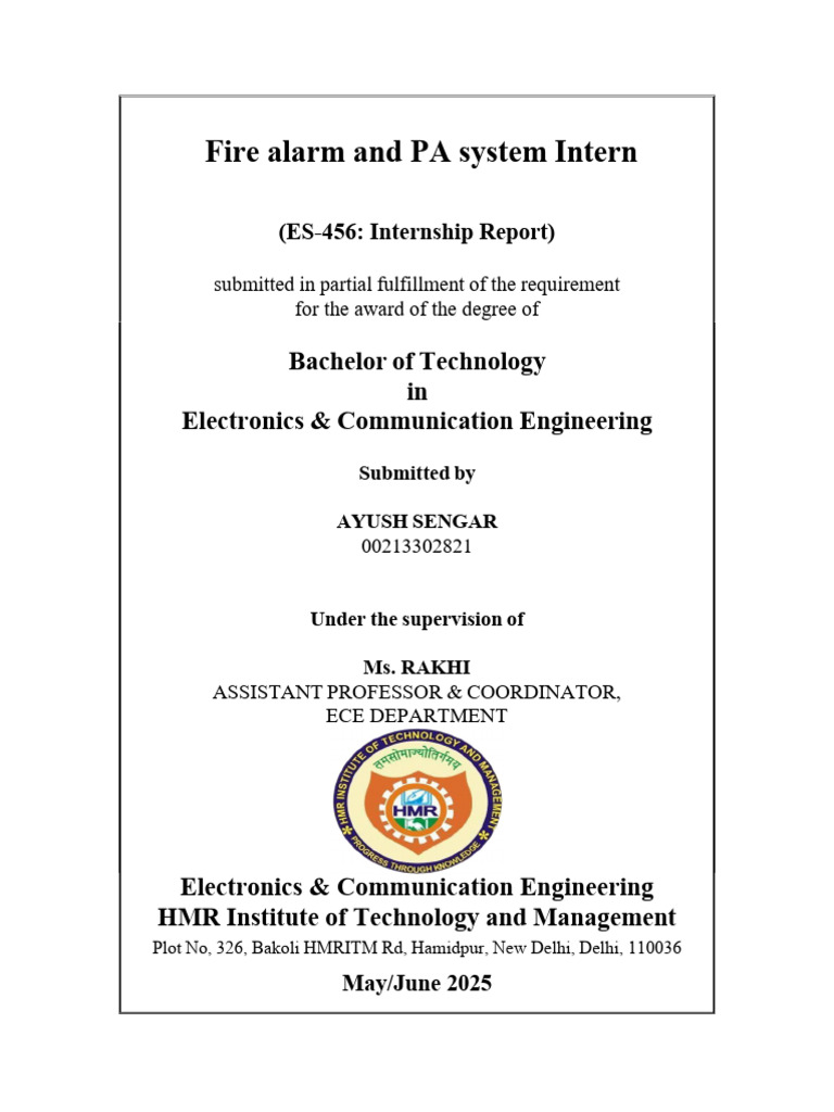 Ayush Internship Final File Done | PDF | Security Alarm | Internet Of ...