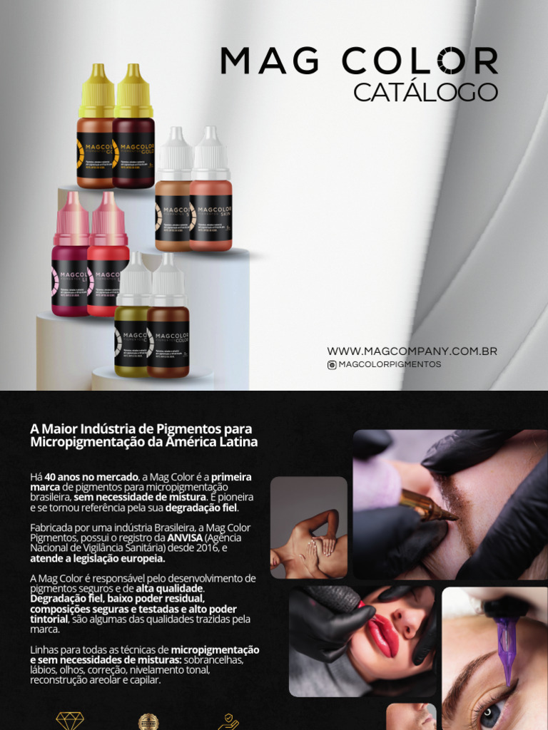 Pigmentos para Micropigmentação Mag Color | PDF | Cor | Pigmento