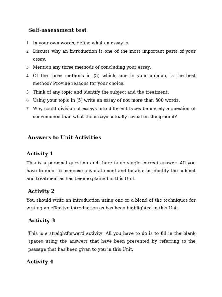 Essay Writing Self-Assessment Guide | PDF | Essays | Thesis