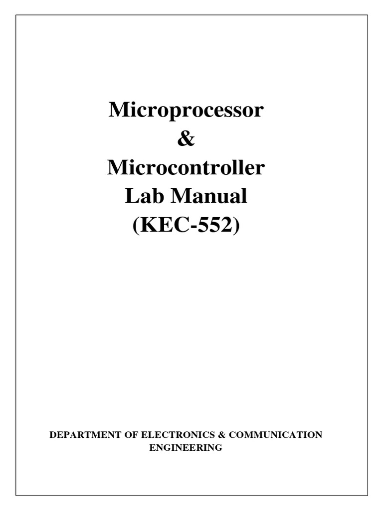 Microprocessor Lab Manual | PDF | Integrated Circuit | Computer Engineering