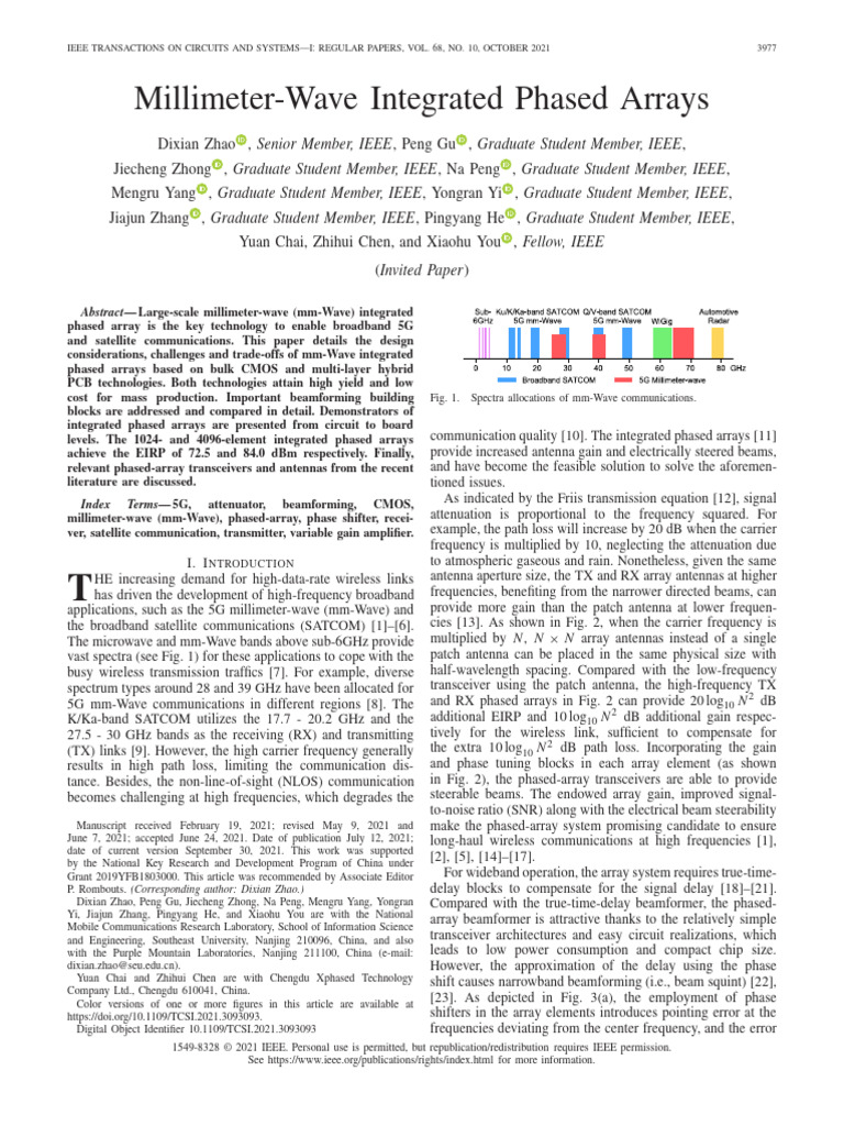 Millimeter-Wave Integrated Phased Arrays | PDF | Antenna (Radio ...