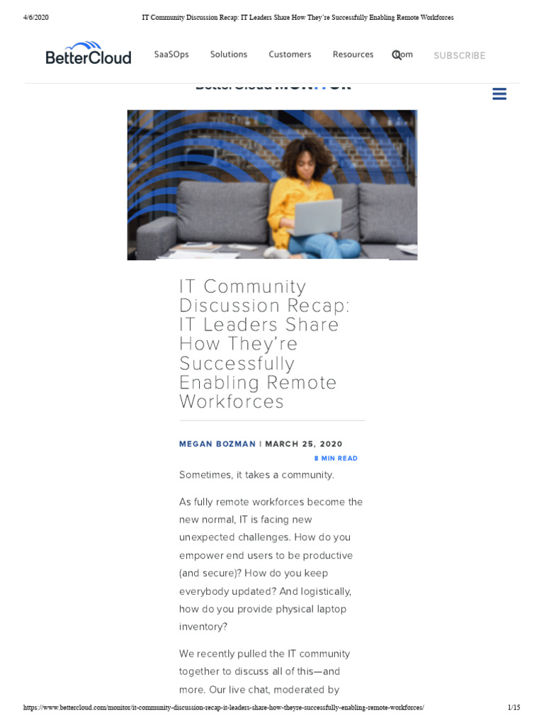 IT Leaders Enable Remote Work Success | PDF | Communication | Software ...