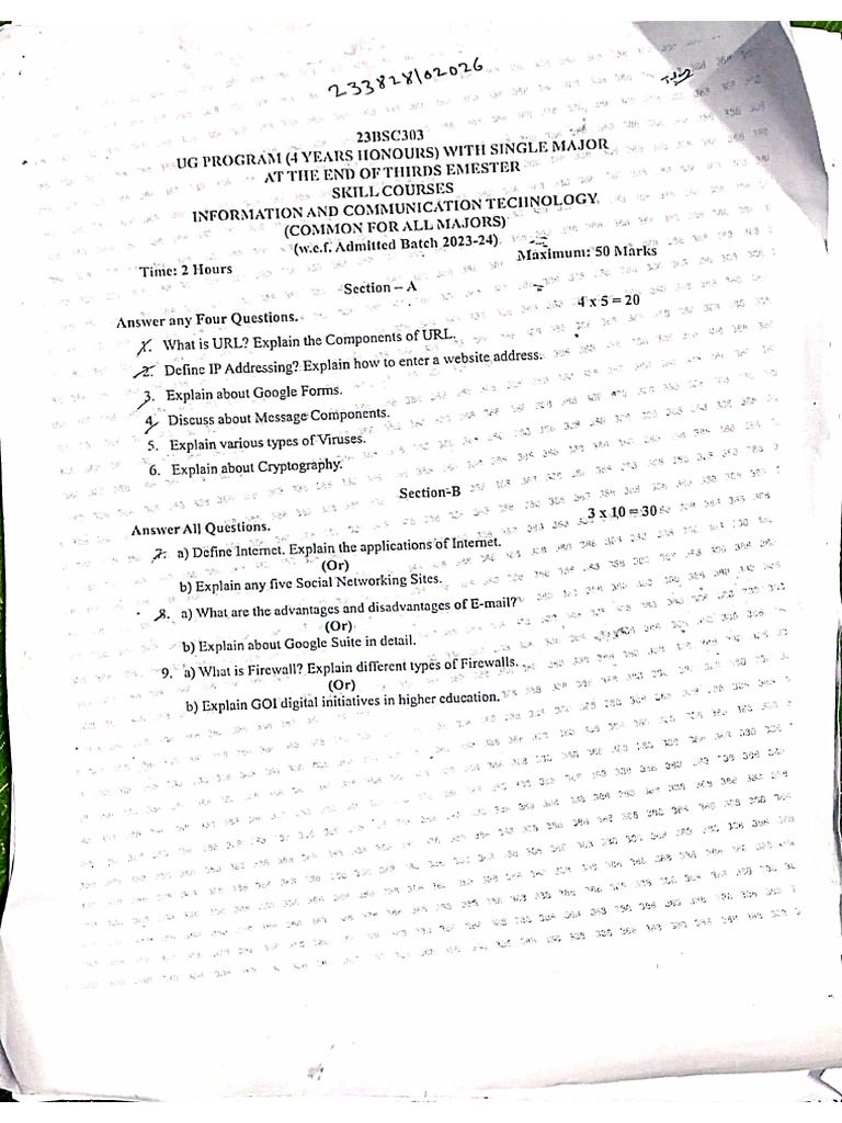 3rd Sem Question Papers | PDF