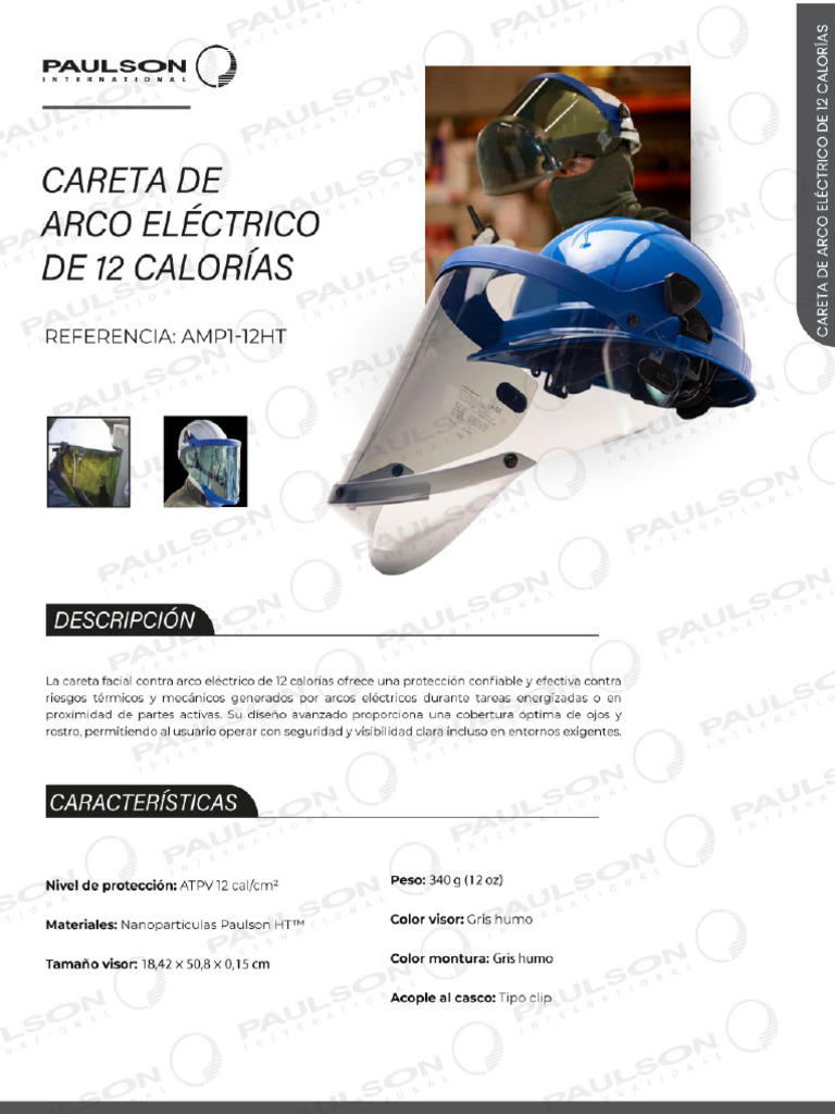 Ficha Técnica Distribuidor Careta de Arco Eléctrico de 12 Calorías Amp1-12ht | PDF