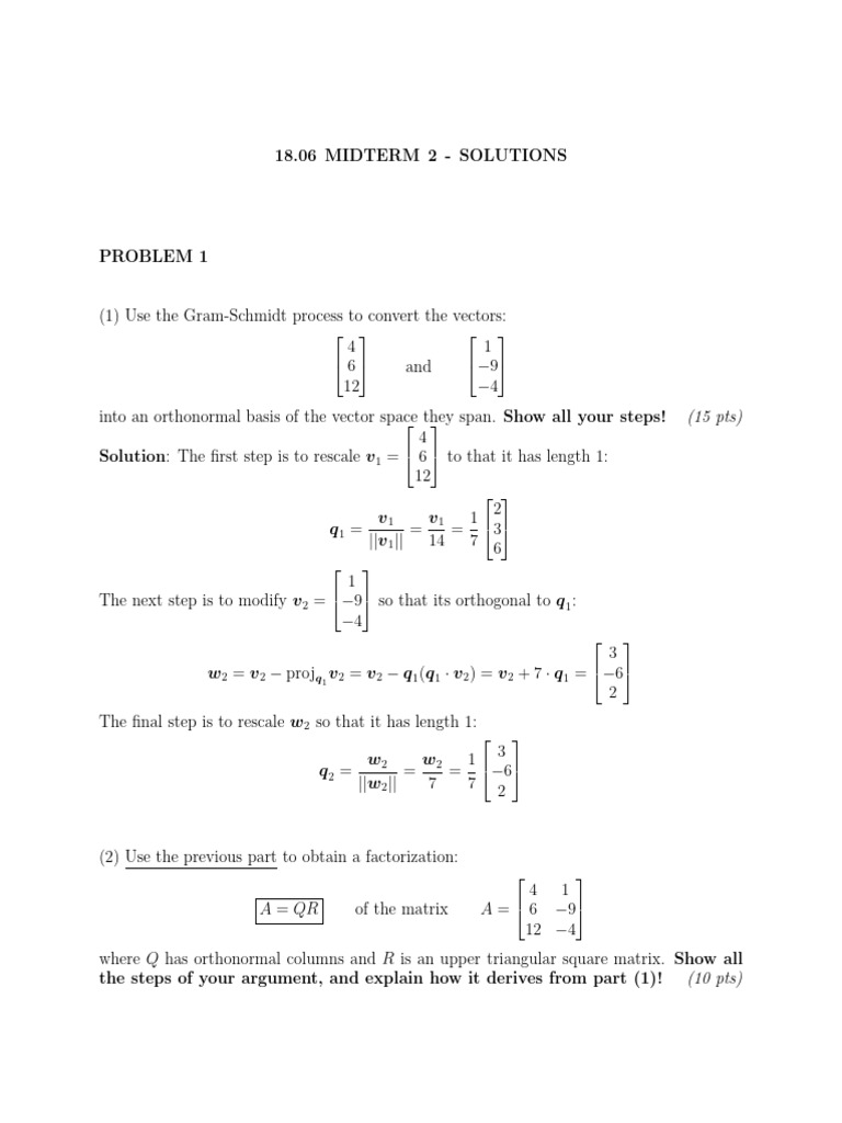 Midterm 2 Solutions | PDF | Eigenvalues And Eigenvectors | Determinant